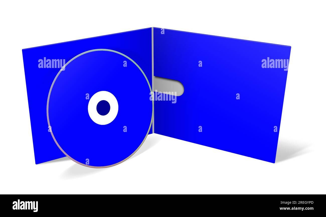 CD or DVD blank template blue for presentation layouts and design. 3D ...