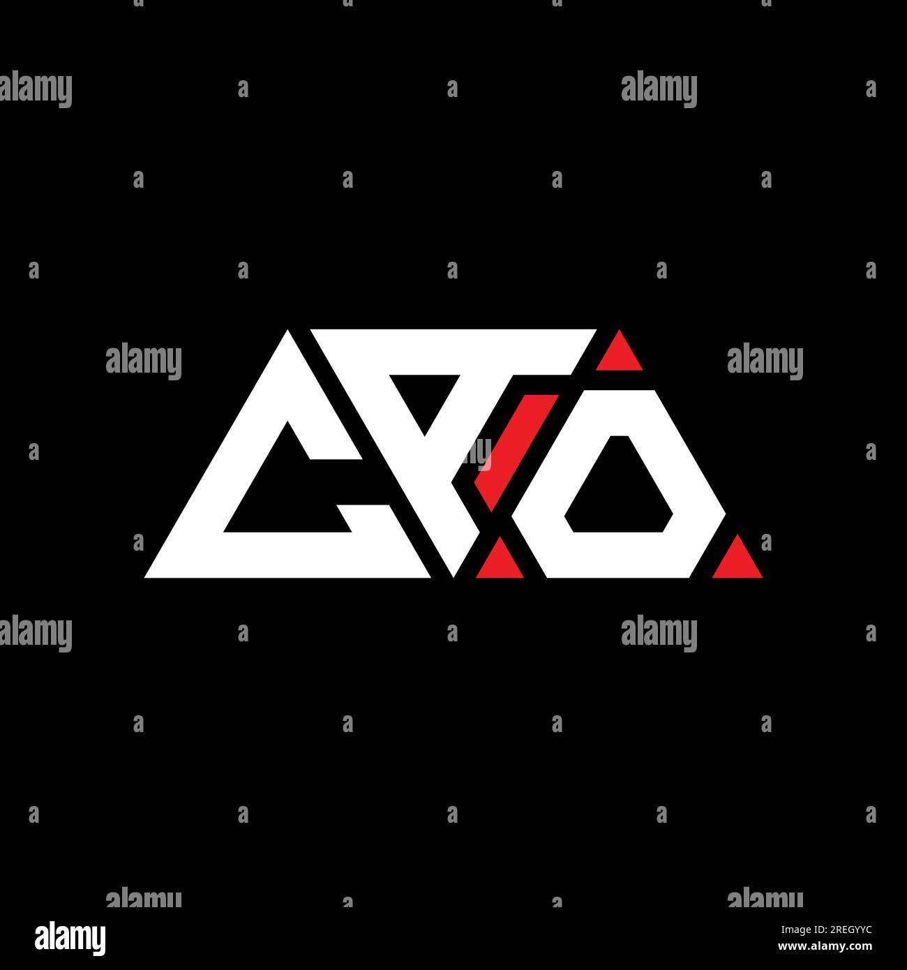 CAO triangle letter logo design with triangle shape. CAO triangle logo ...