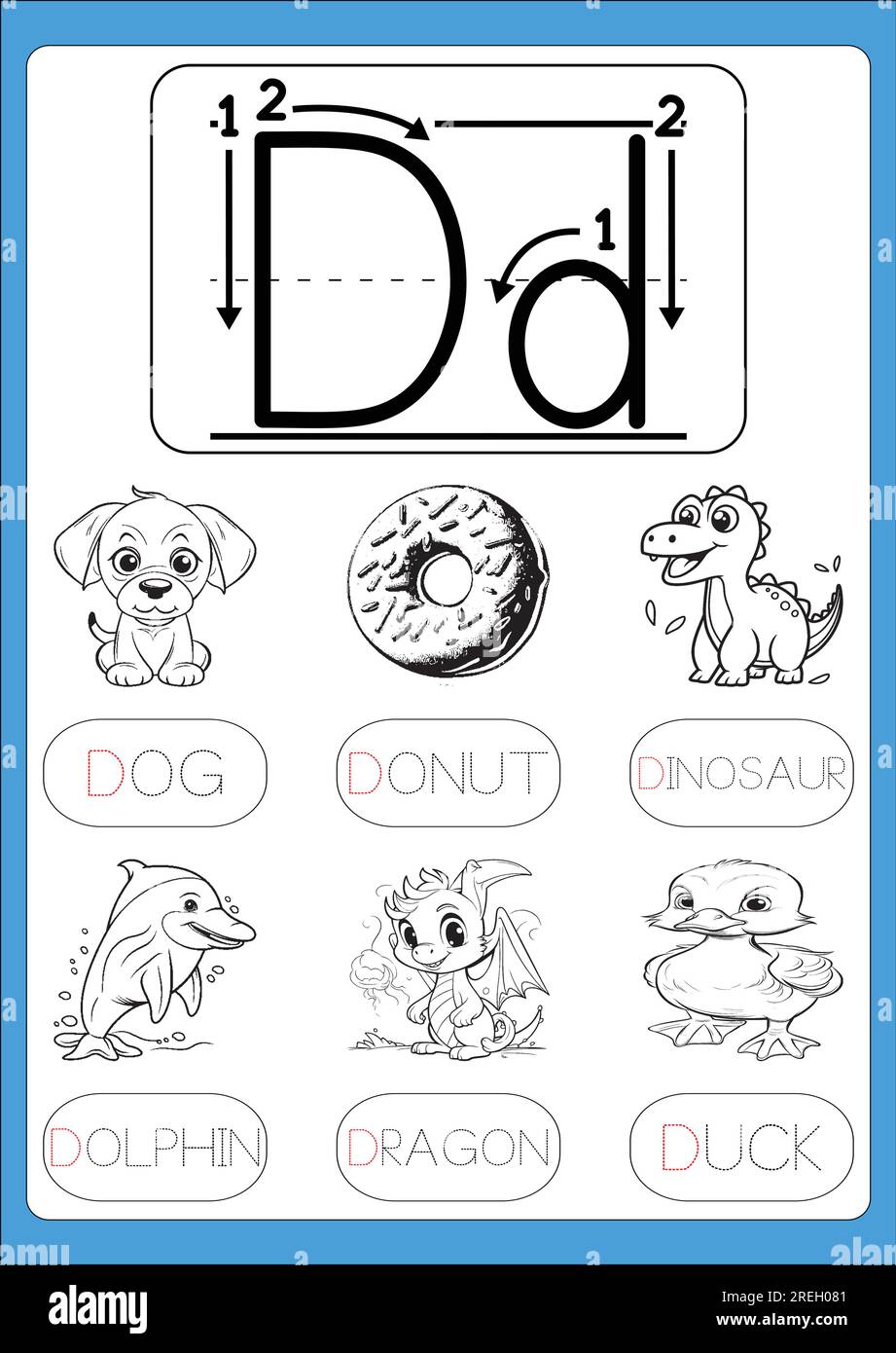Letter d tracing hi-res stock photography and images - Alamy