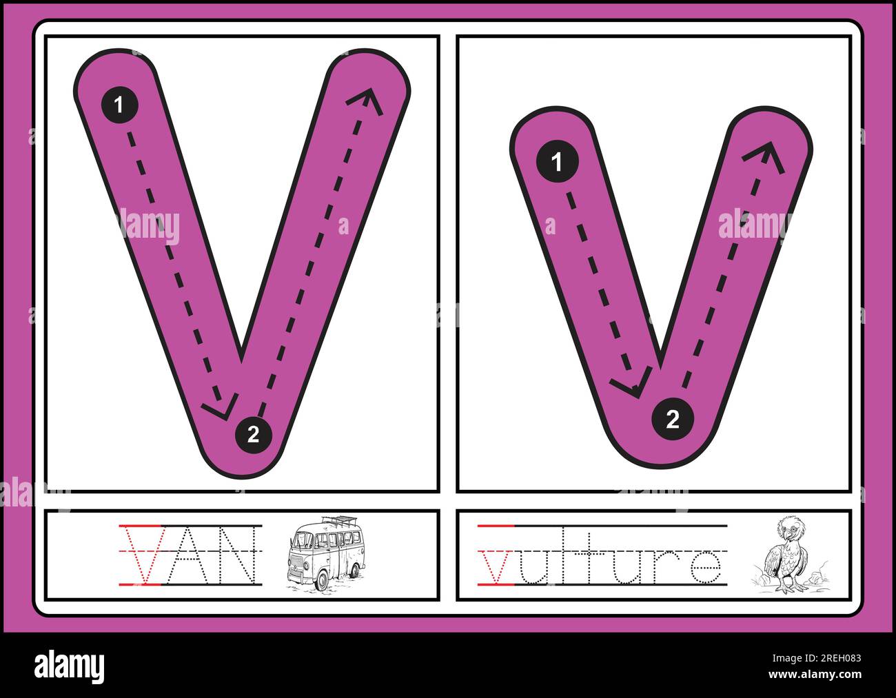 Tracing letter v hi-res stock photography and images - Alamy