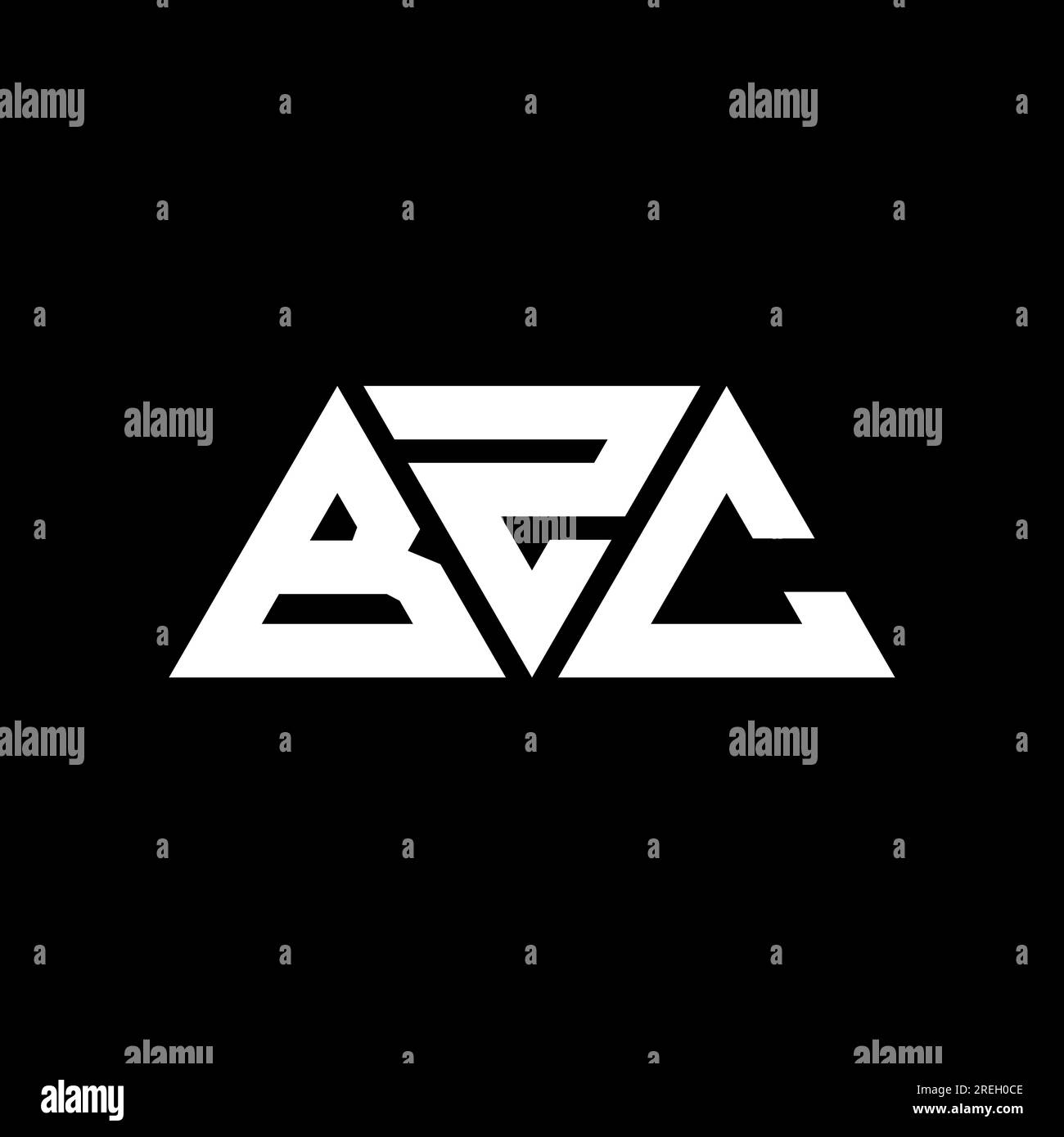BZC triangle letter logo design with triangle shape. BZC triangle logo ...
