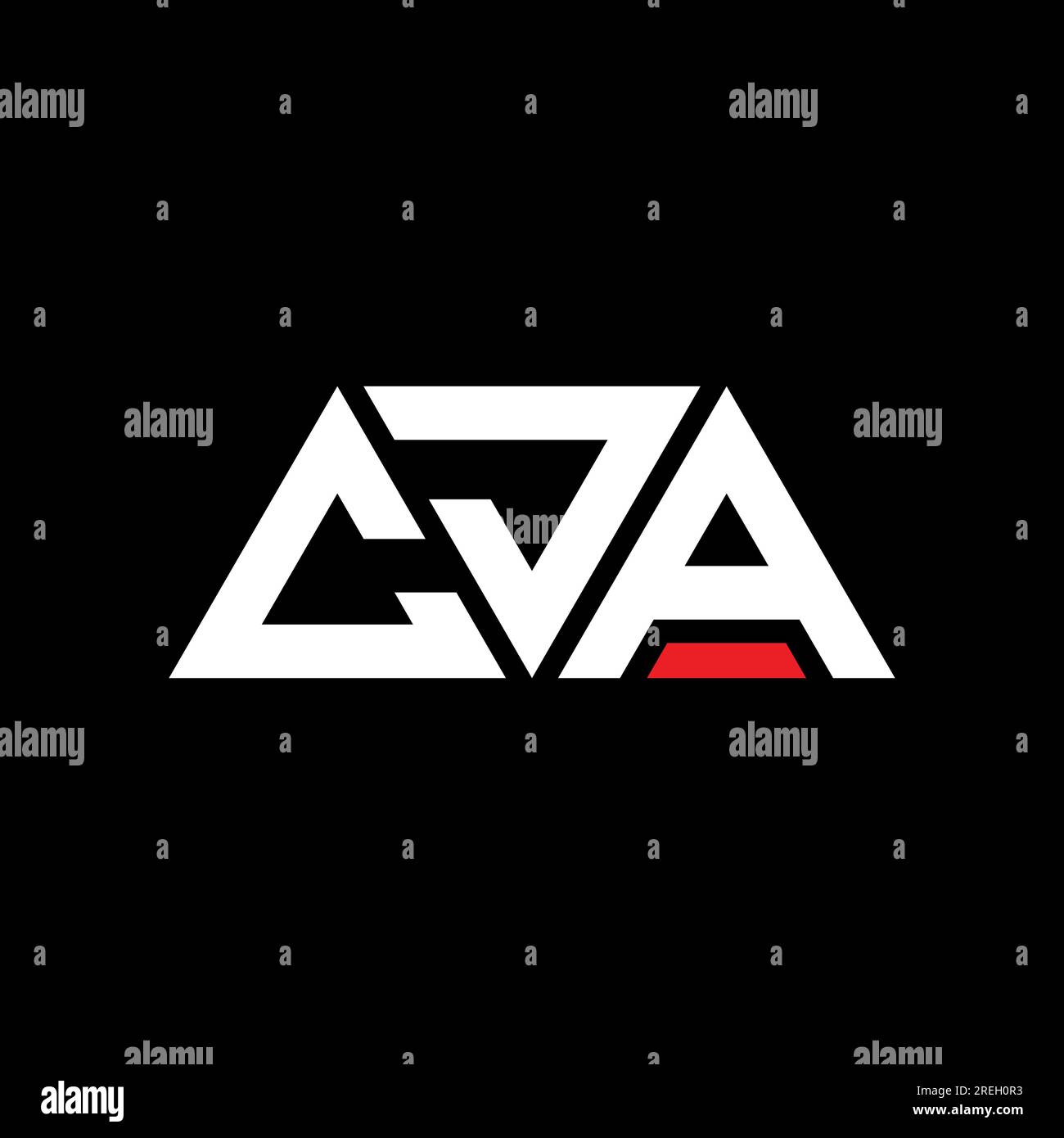 CJA triangle letter logo design with triangle shape. CJA triangle logo ...