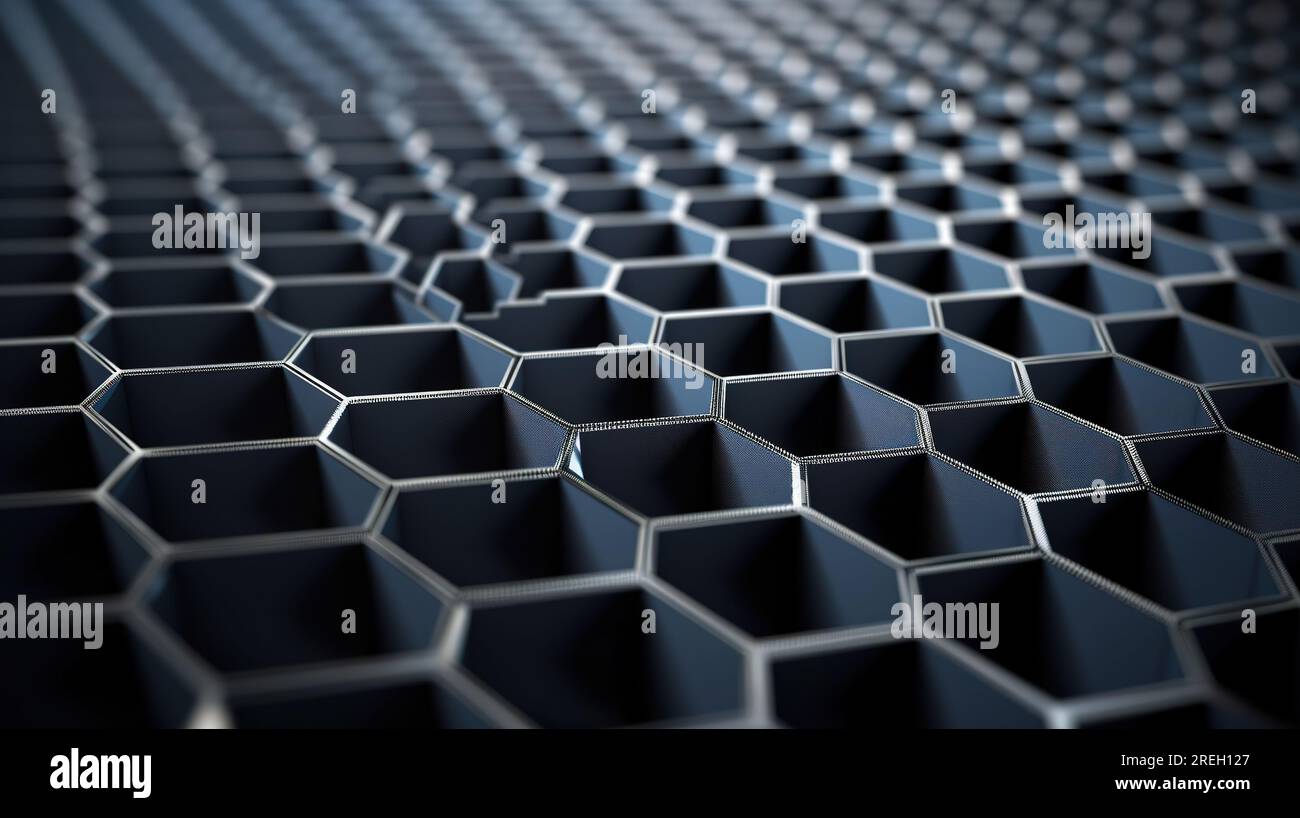 Graphene honeycomb patch seen through a microscope Stock Photo - Alamy
