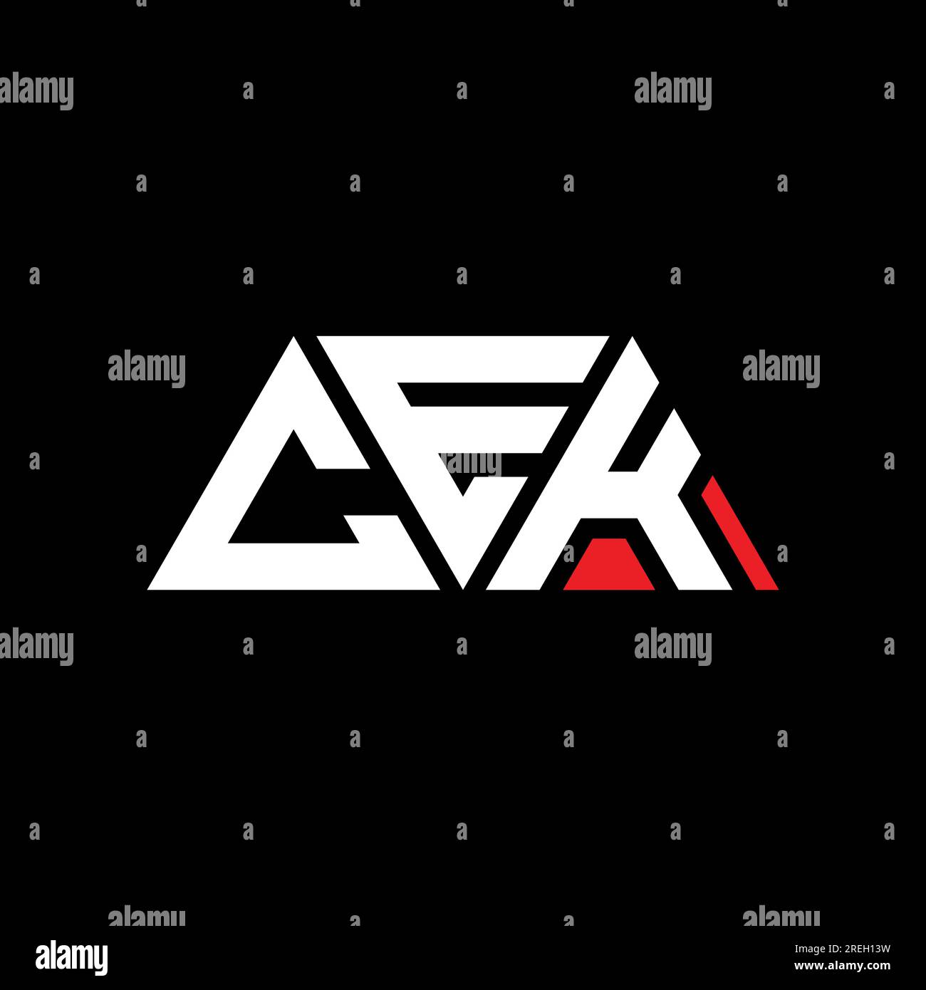 CEK triangle letter logo design with triangle shape. CEK triangle logo ...