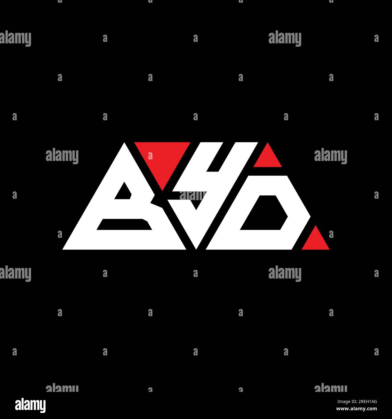 BYD triangle letter logo design with triangle shape. BYD triangle logo ...