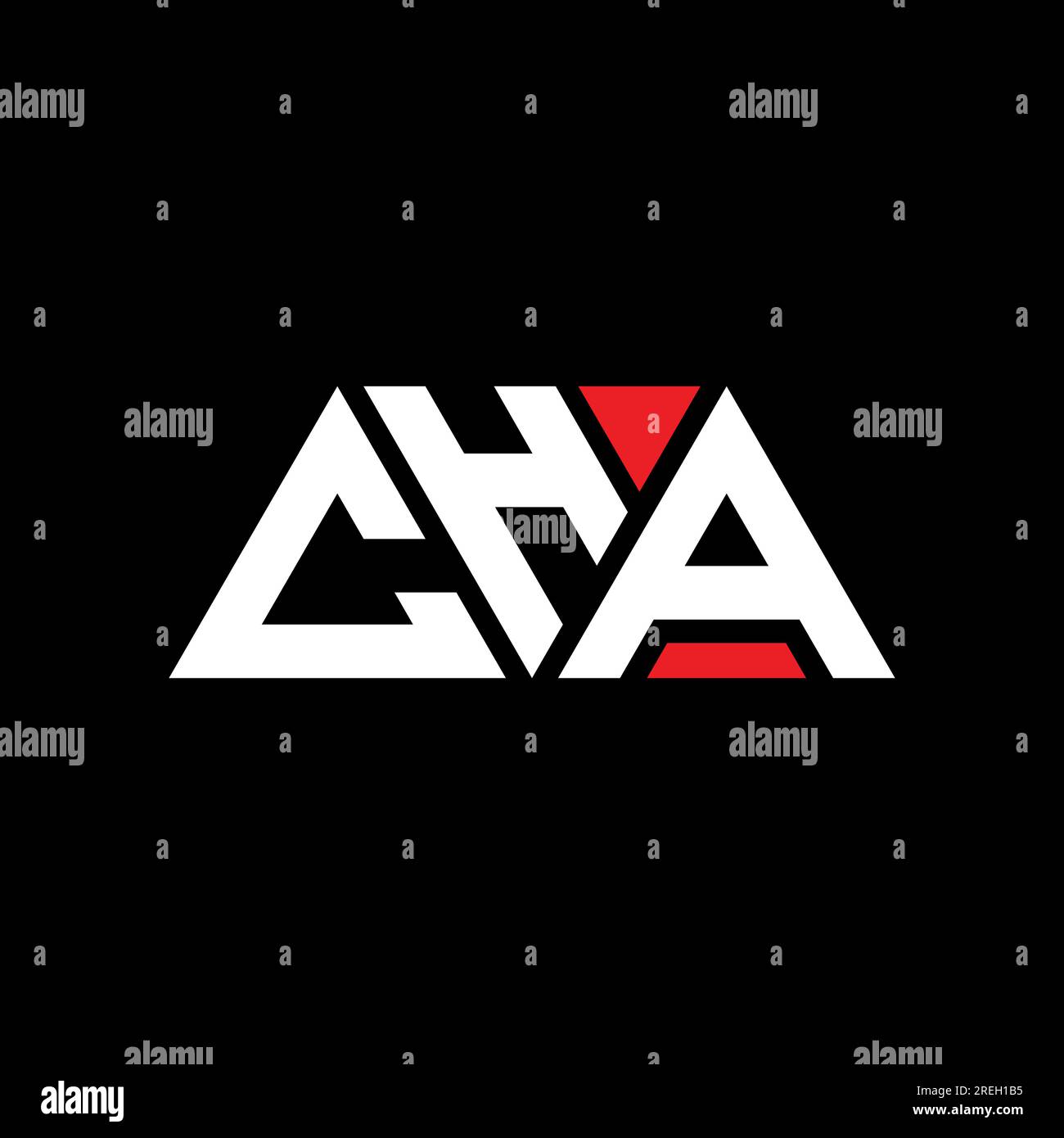 CHA triangle letter logo design with triangle shape. CHA triangle logo ...
