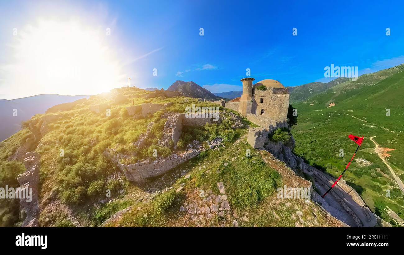 Borsh Castle in Albania offers a stunning aerial perspective. it boasts ...