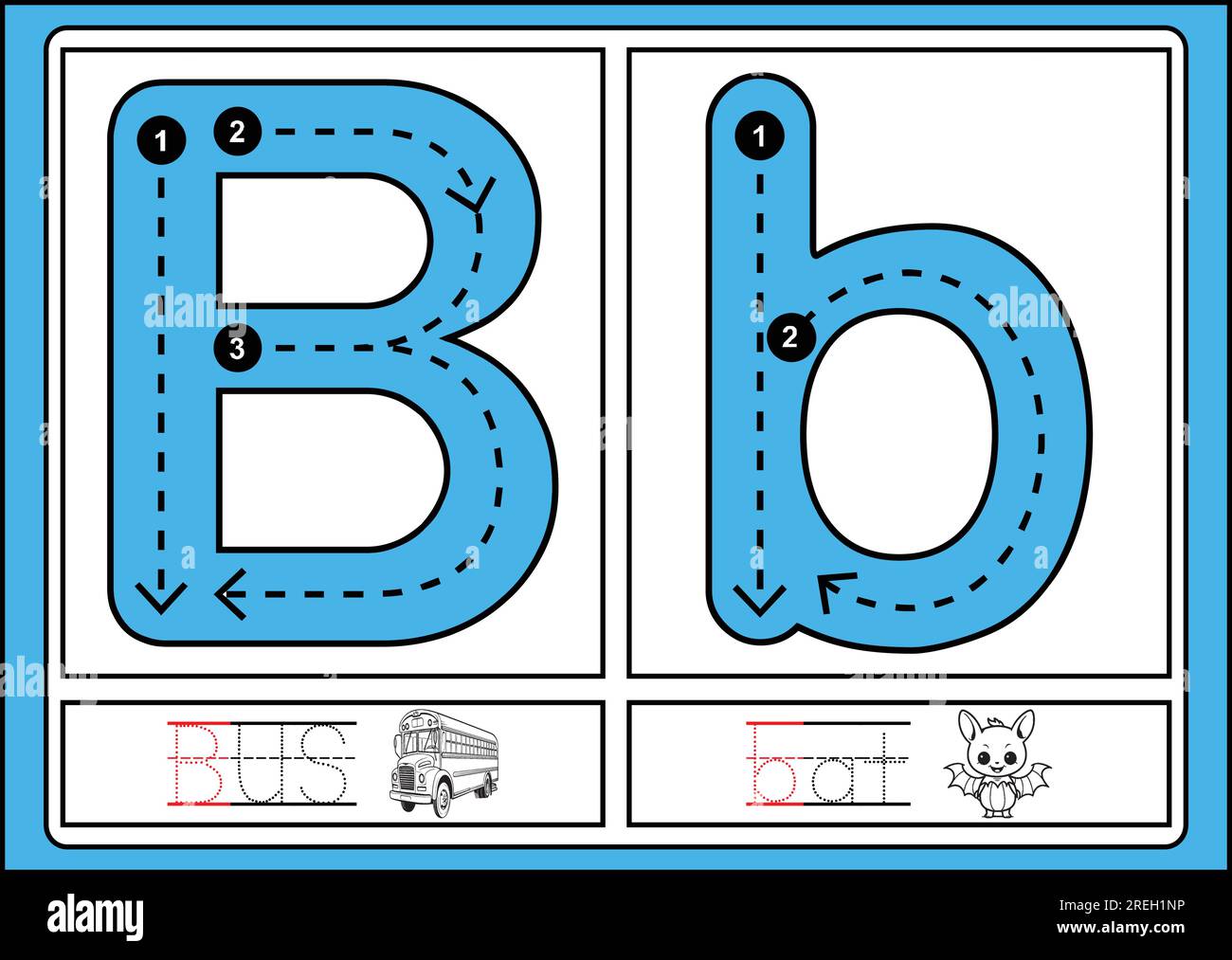 Letter b tracing hi-res stock photography and images - Alamy