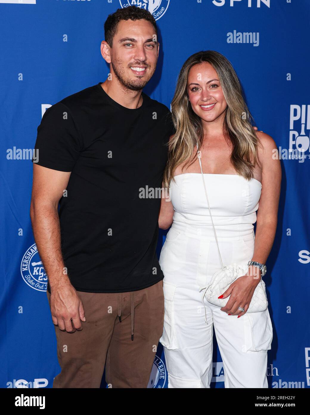 ELYSIAN PARK, LOS ANGELES, CALIFORNIA, USA - JULY 27: Austin Barnes and ...