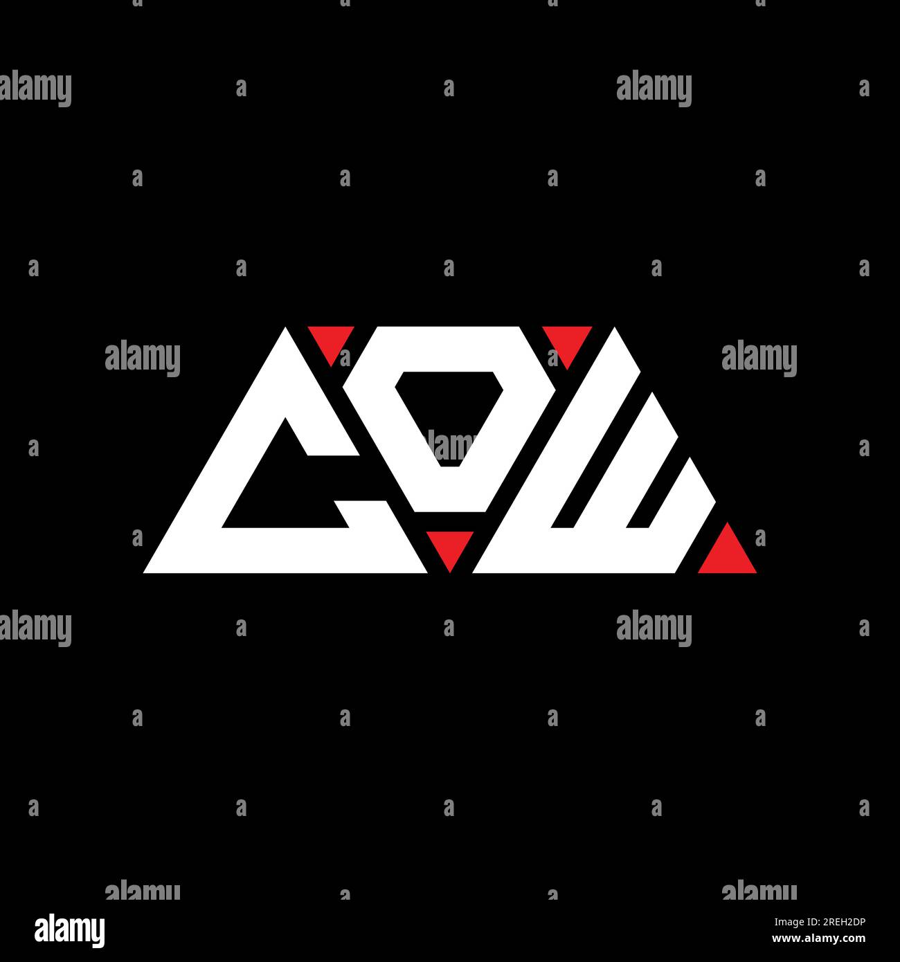 COW triangle letter logo design with triangle shape. COW triangle logo ...