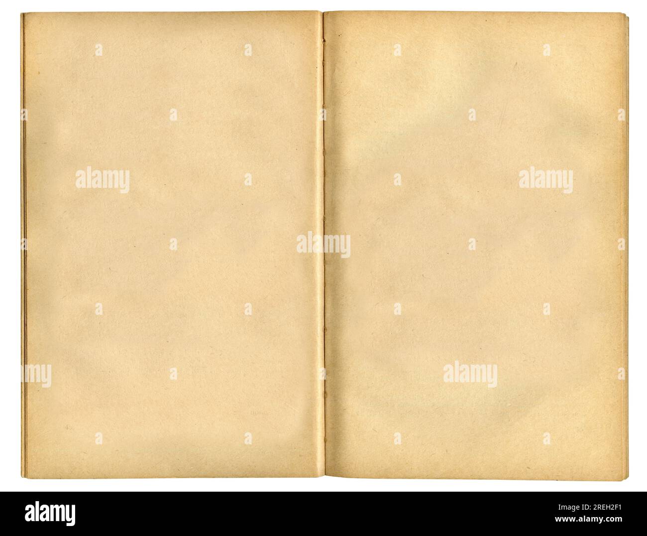 Turn of yellowed pages, old vintage open book isolated on white ...