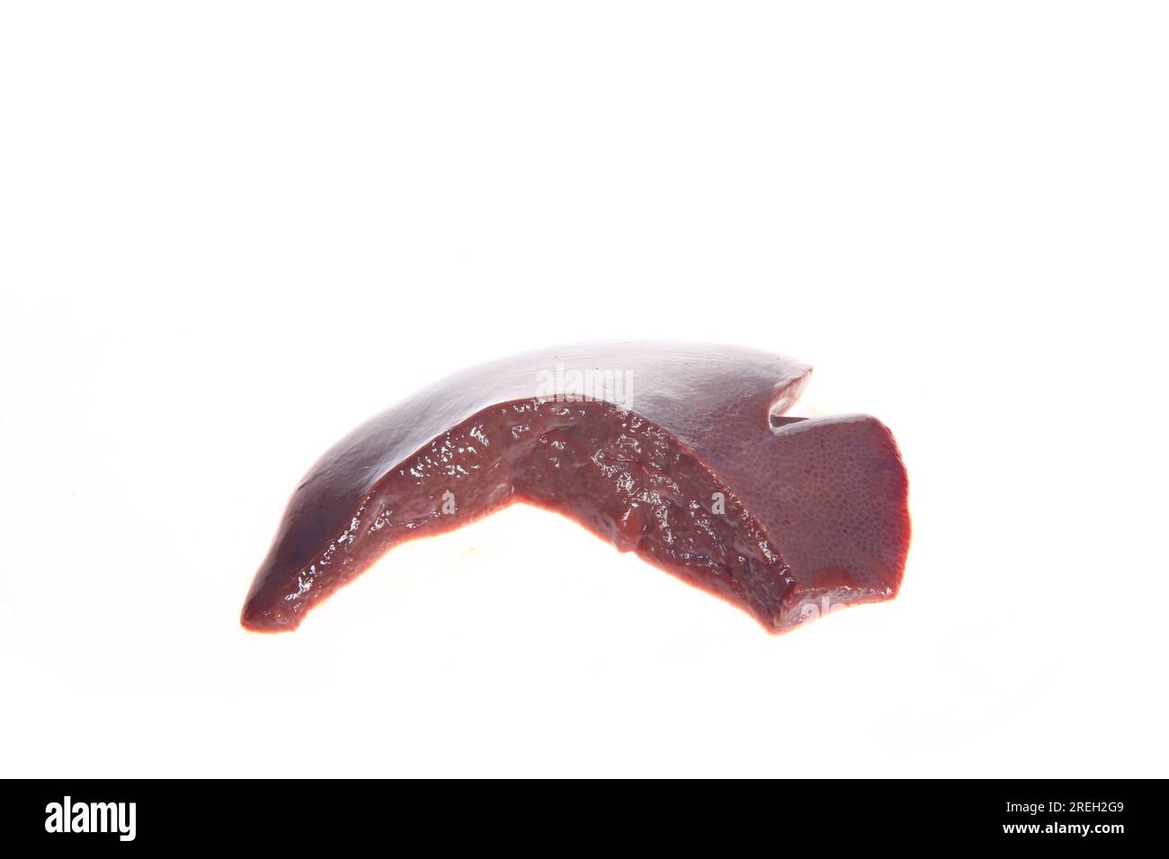 Fresh pork liver on a white background Stock Photo - Alamy