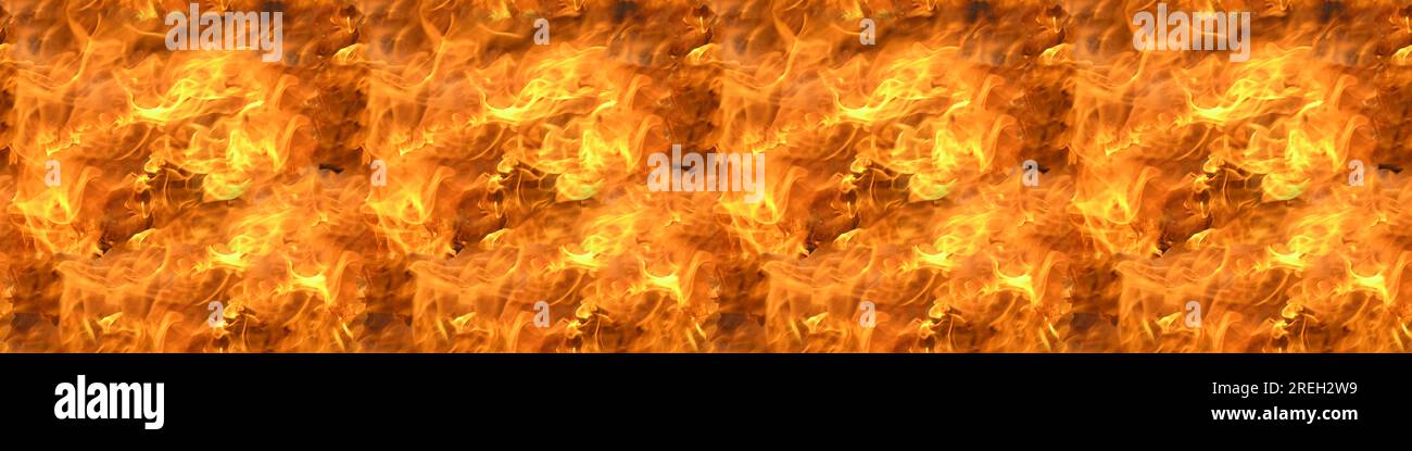 Seamless long banner, Fire flame texture. Blaze flames background. High ...