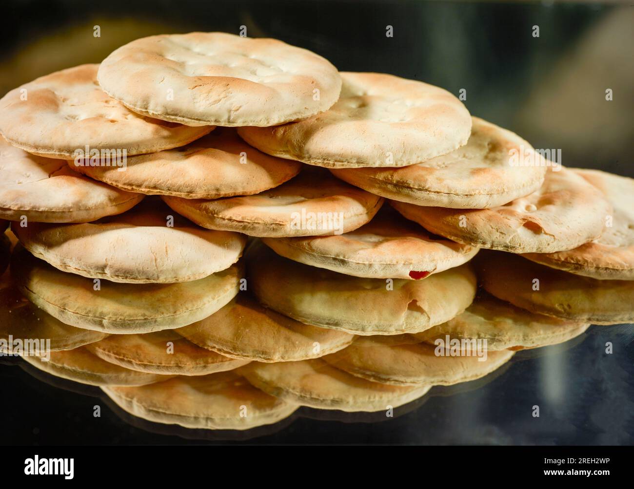 Classic close up food still life of Water biscuits - clean and crisp ...