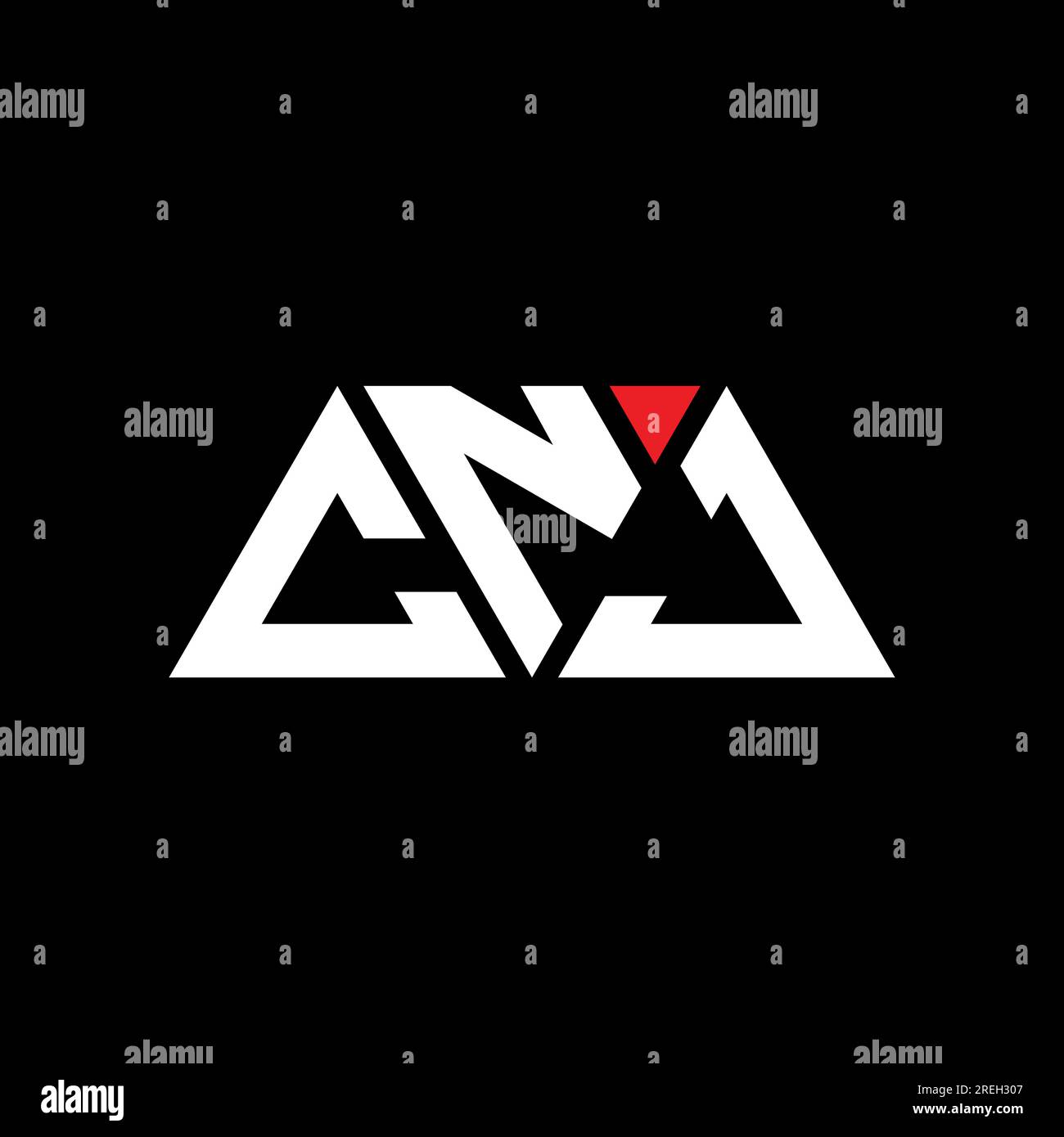 CNJ triangle letter logo design with triangle shape. CNJ triangle logo ...