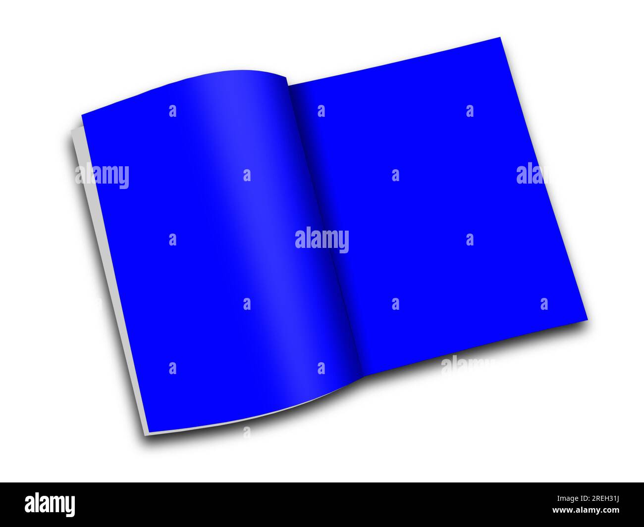 Blue magazine blank template for presentation layouts and design. 3D ...