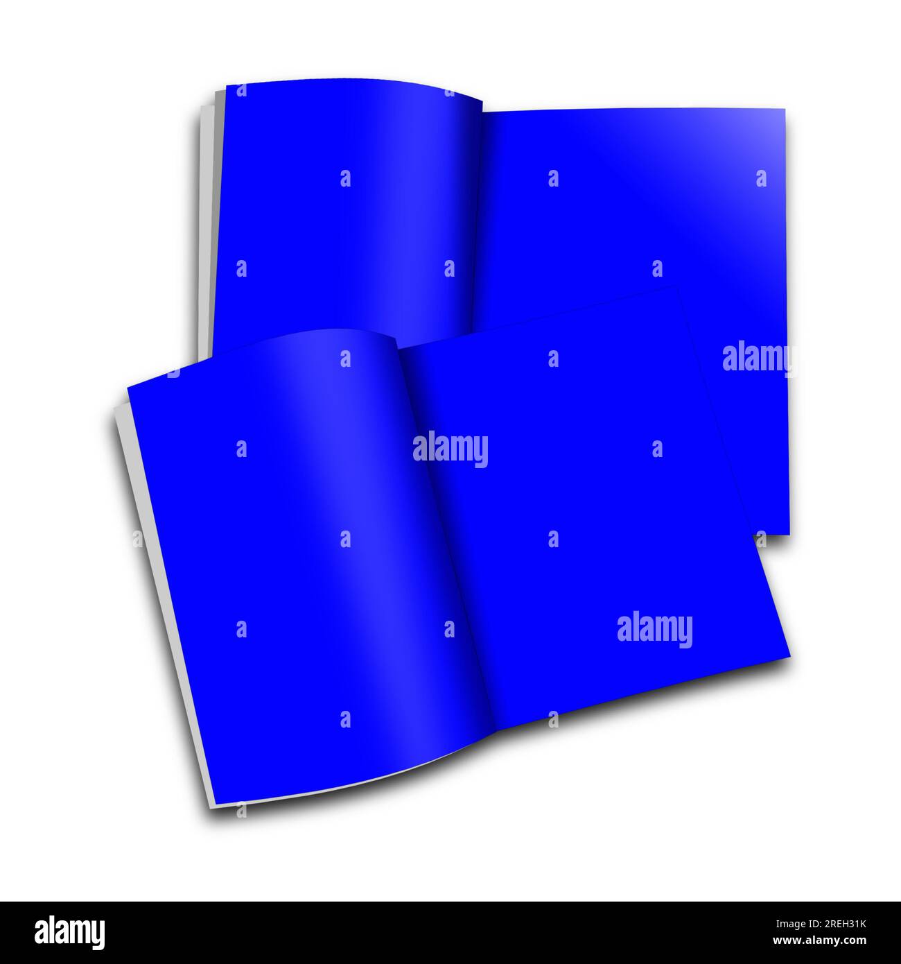 Blue magazine blank template for presentation layouts and design. 3D ...