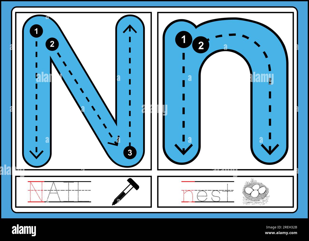 Tracing letter n hi-res stock photography and images - Alamy