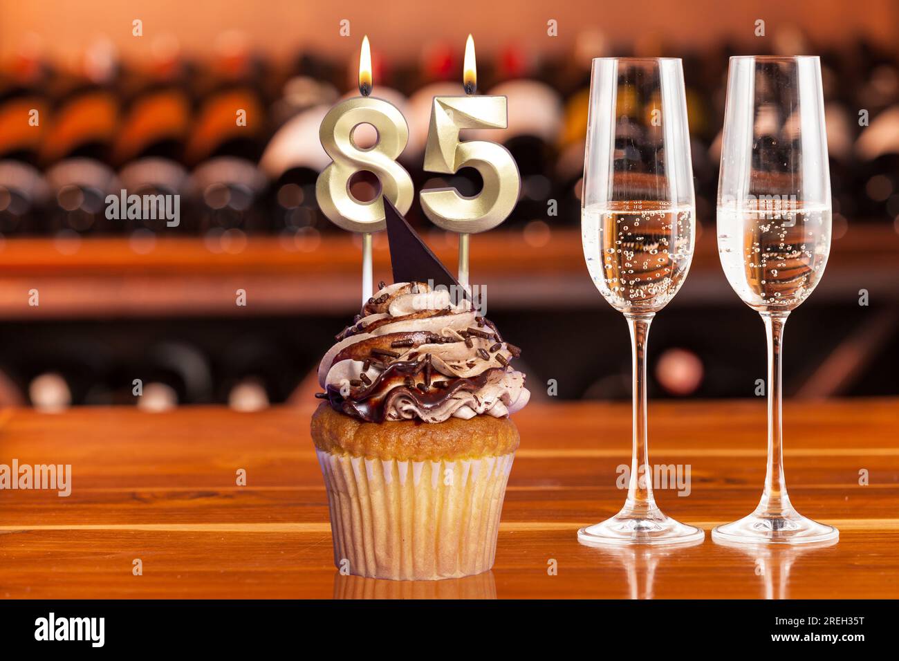 Cupcake With Number For Celebration Of Birthday Or Anniversary; Number ...