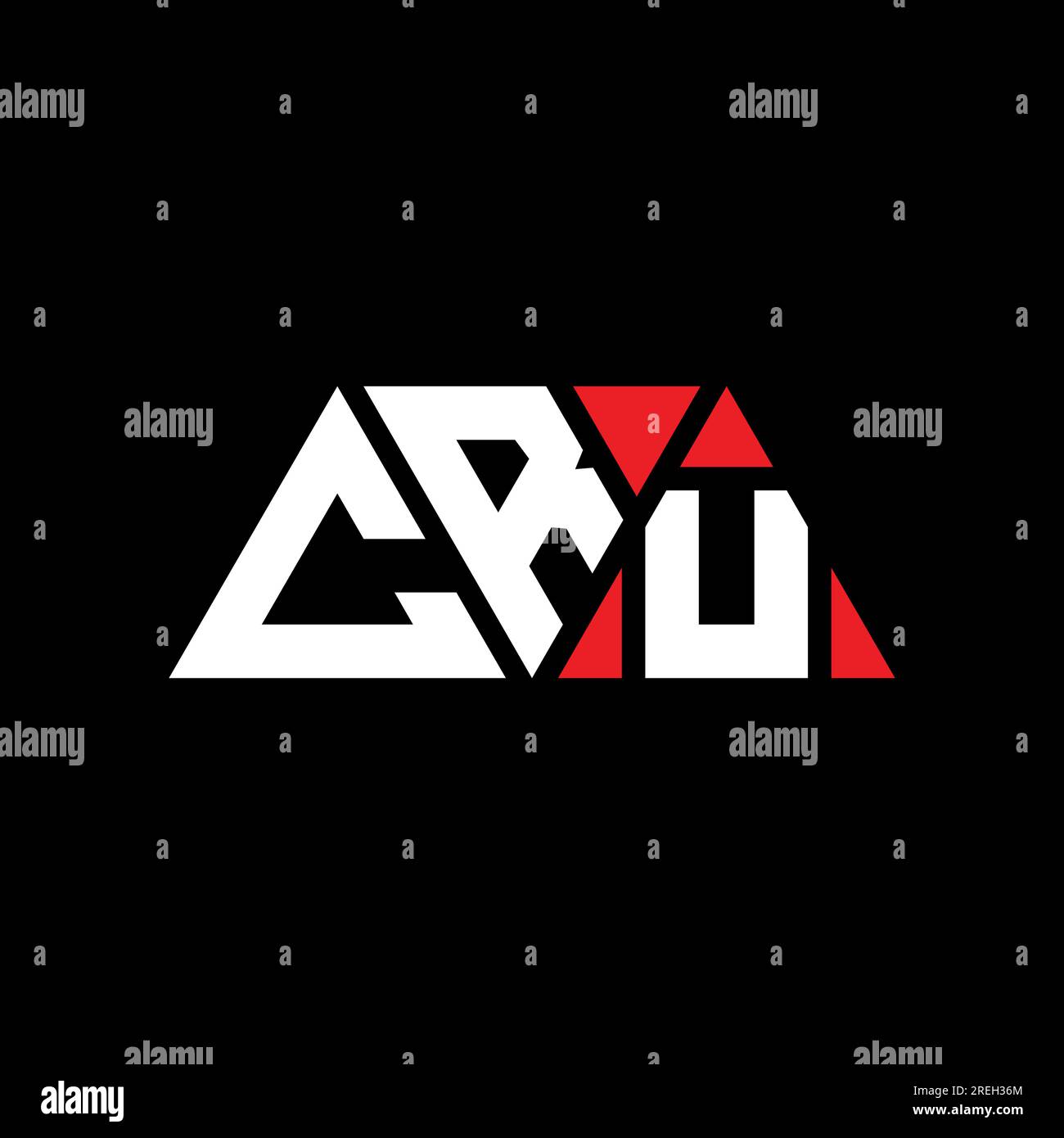 CRU triangle letter logo design with triangle shape. CRU triangle logo ...
