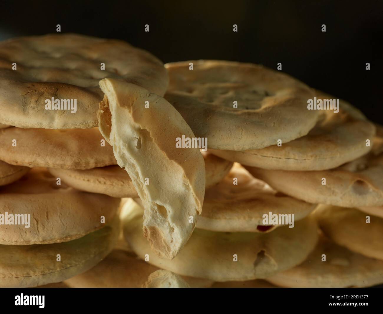 Classic close up food still life of Water biscuits - clean and crisp ...