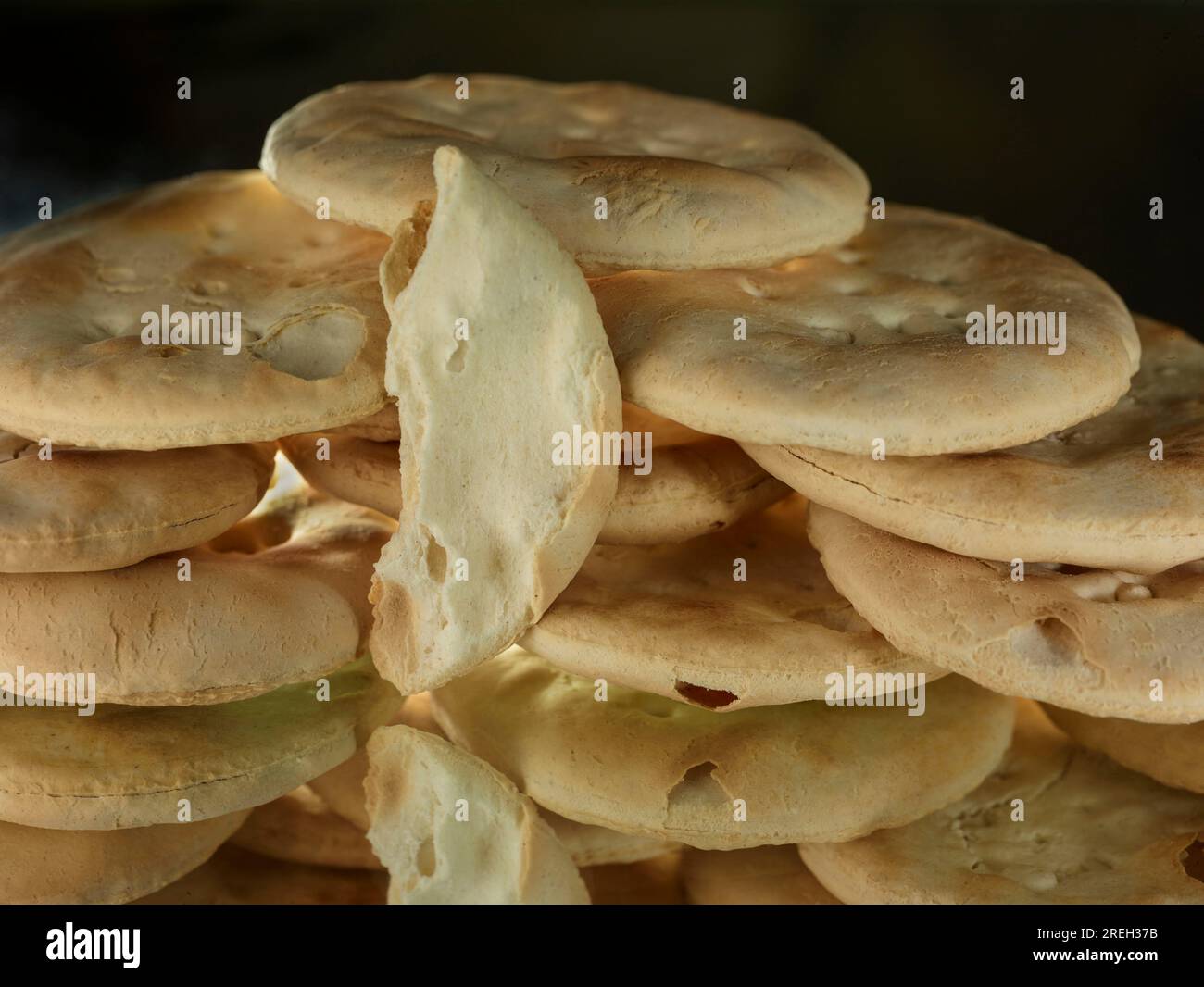 Classic close up food still life of Water biscuits - clean and crisp ...