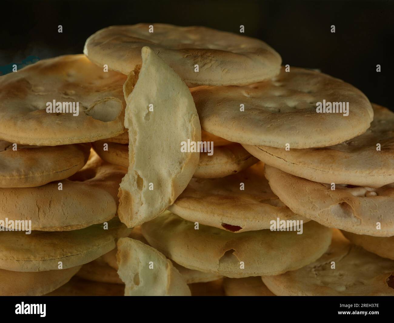 Classic close up food still life of Water biscuits - clean and crisp ...