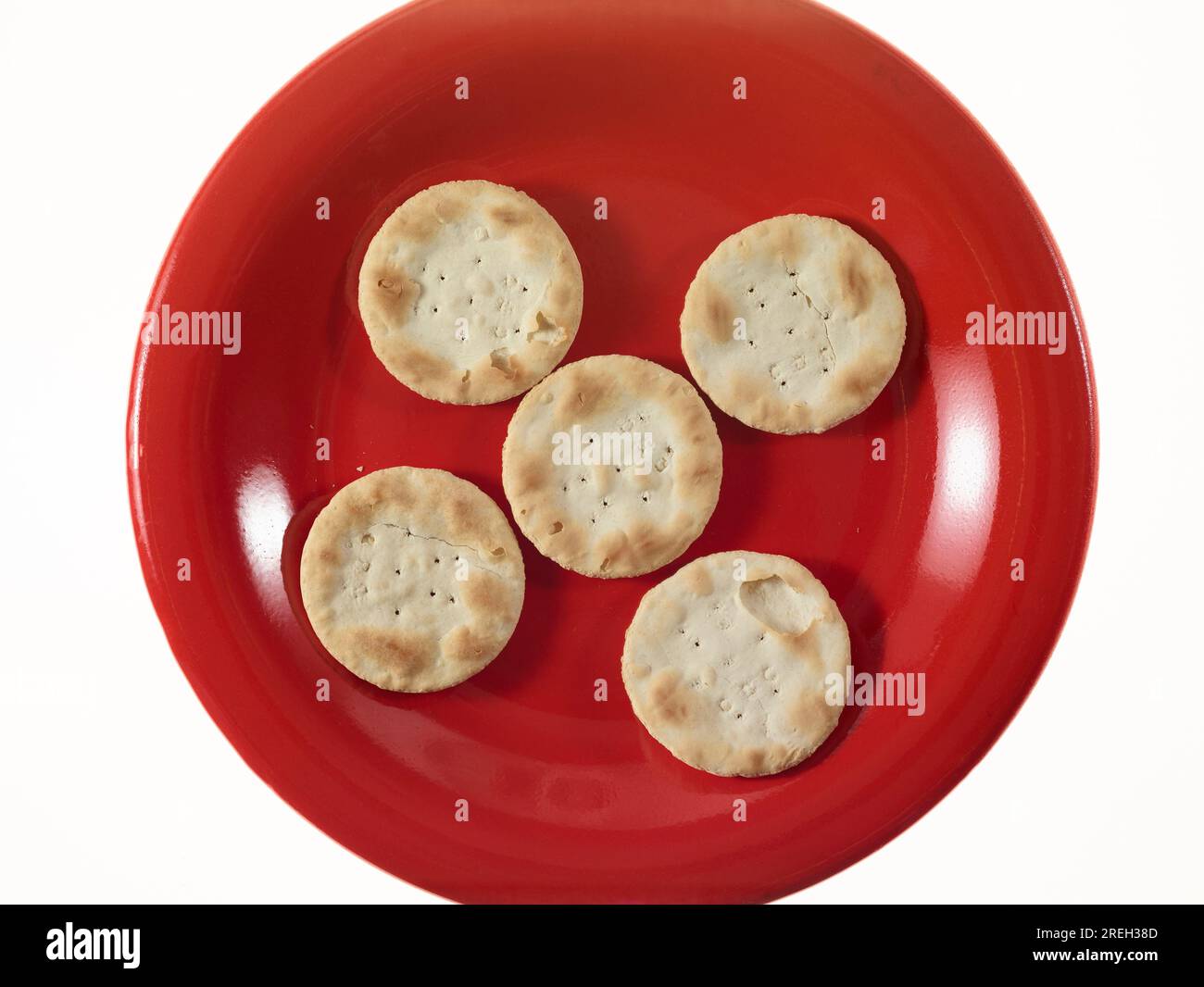 Classic close up food still life of Water biscuits - clean and crisp ...