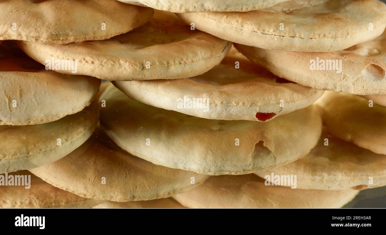 Classic close up food still life of Water biscuits - clean and crisp ...