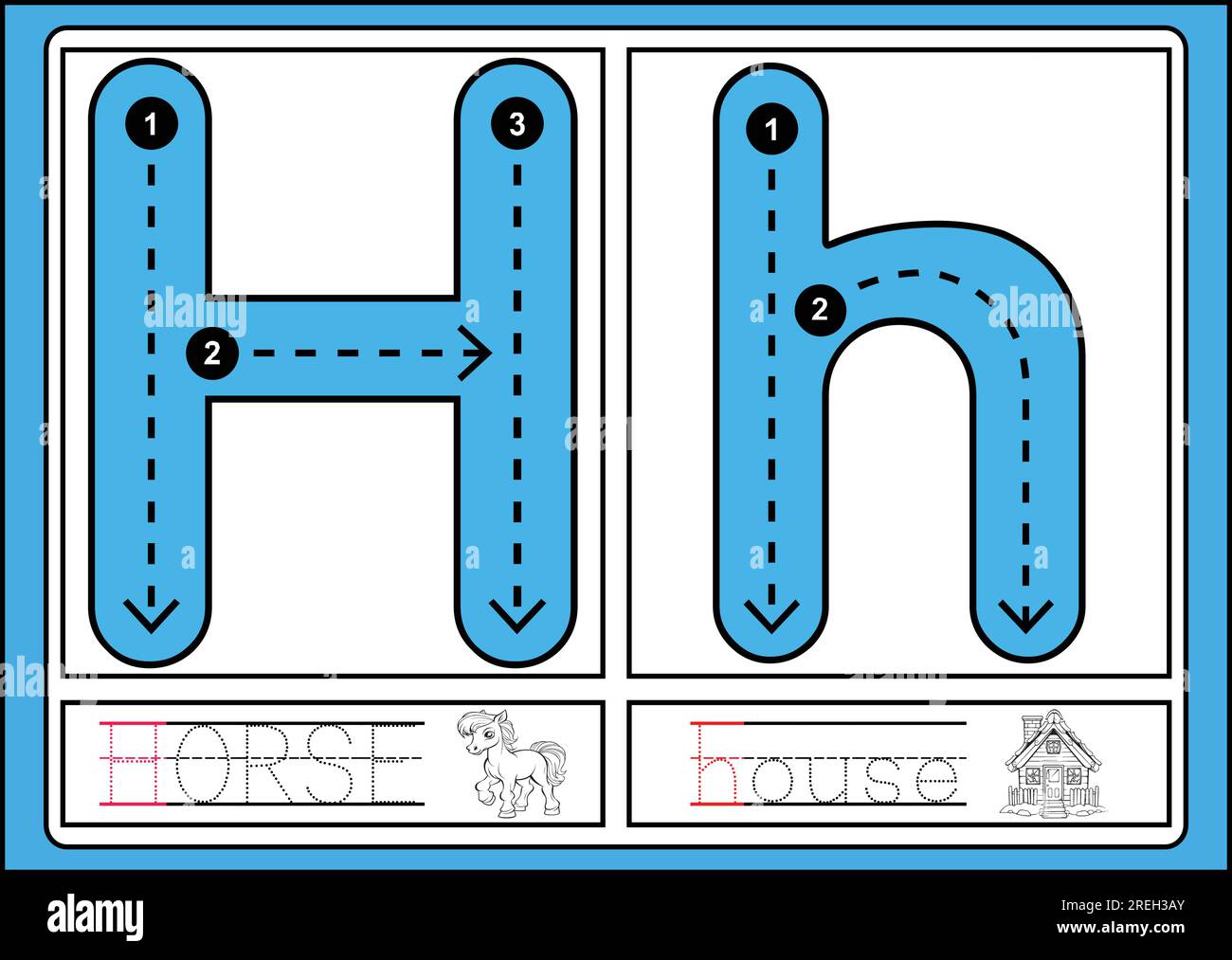 Tracing letter h hi-res stock photography and images - Alamy