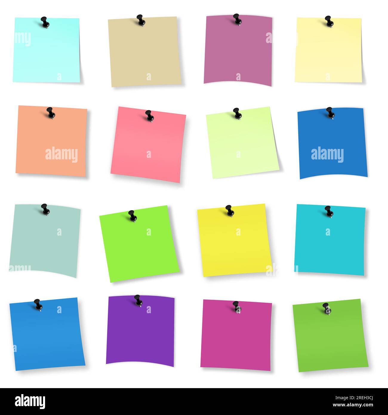 Sixteen Stickie Note blank template for presentation layouts and design ...