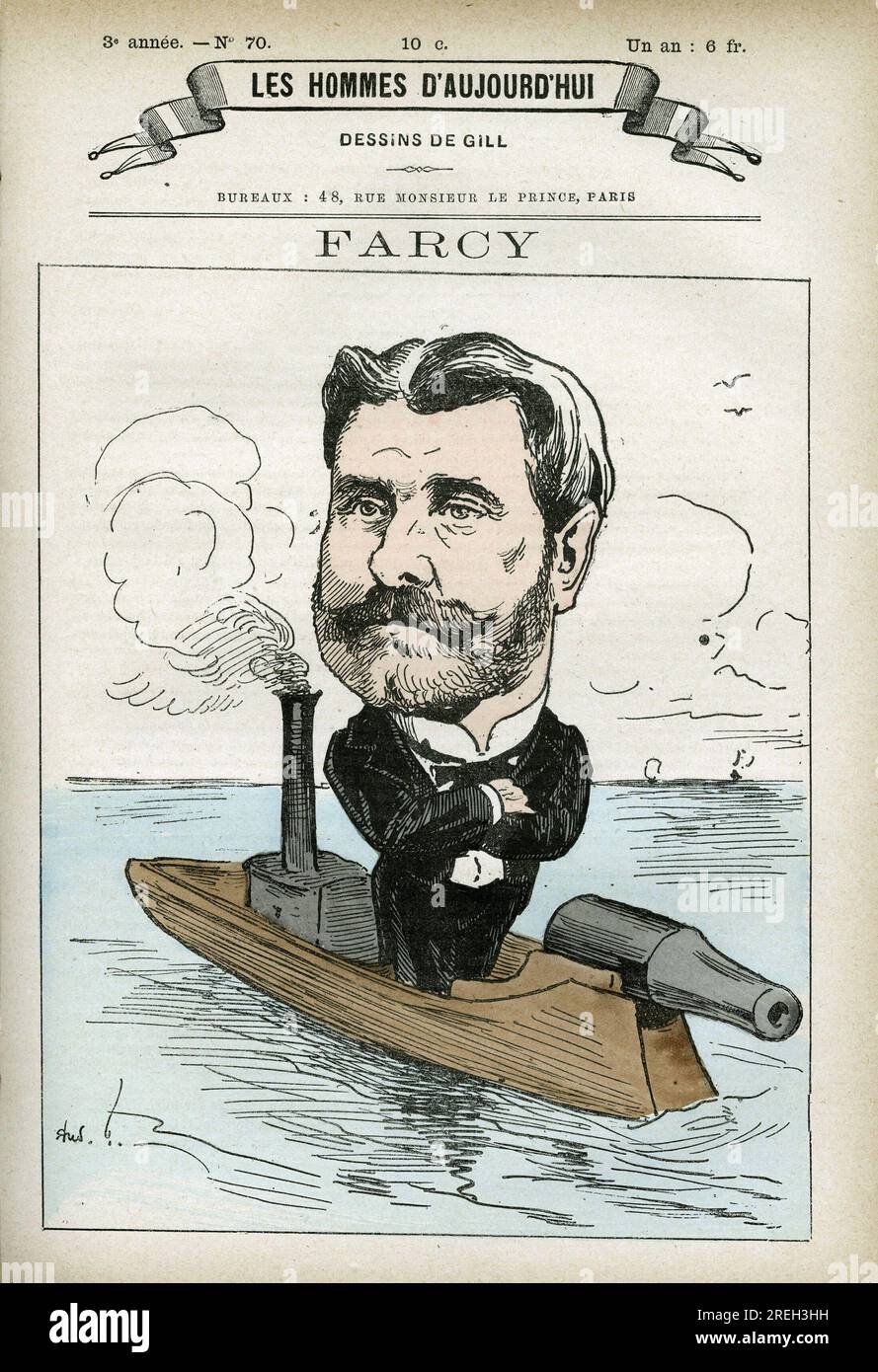 Portrait de Alphonse Farcy (1817-?), portraitiste francais. Caricature ...