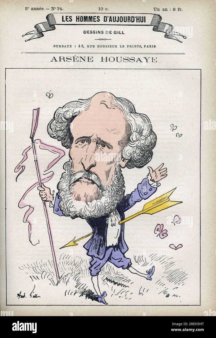 Portrait d'Arsene Houssaye (1815-1896), homme de lettres francais ...