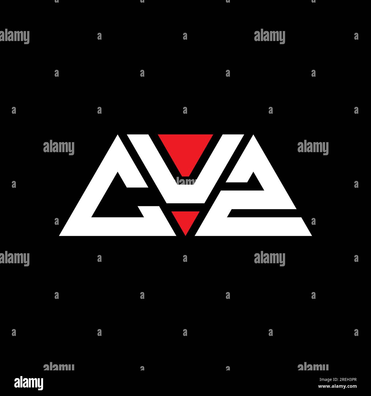 CUZ triangle letter logo design with triangle shape. CUZ triangle logo ...
