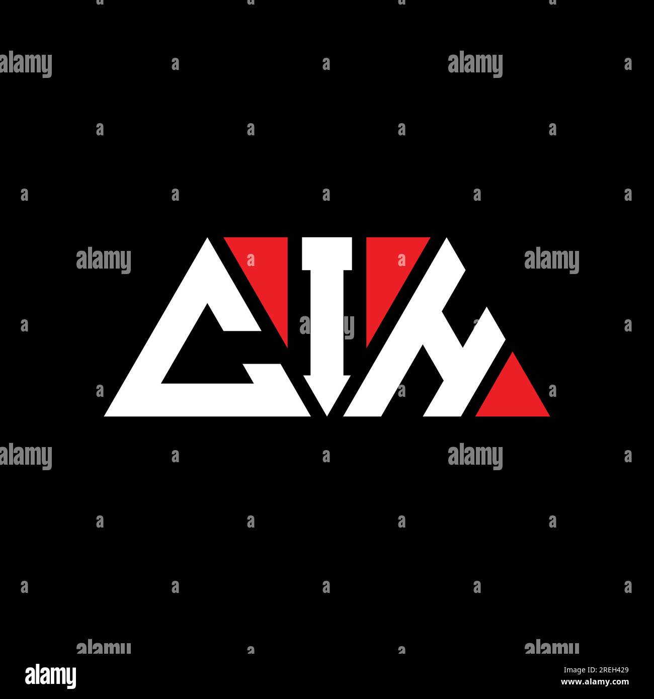 CIH triangle letter logo design with triangle shape. CIH triangle logo ...