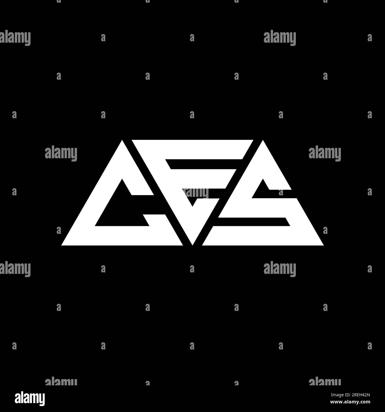 CES triangle letter logo design with triangle shape. CES triangle logo ...