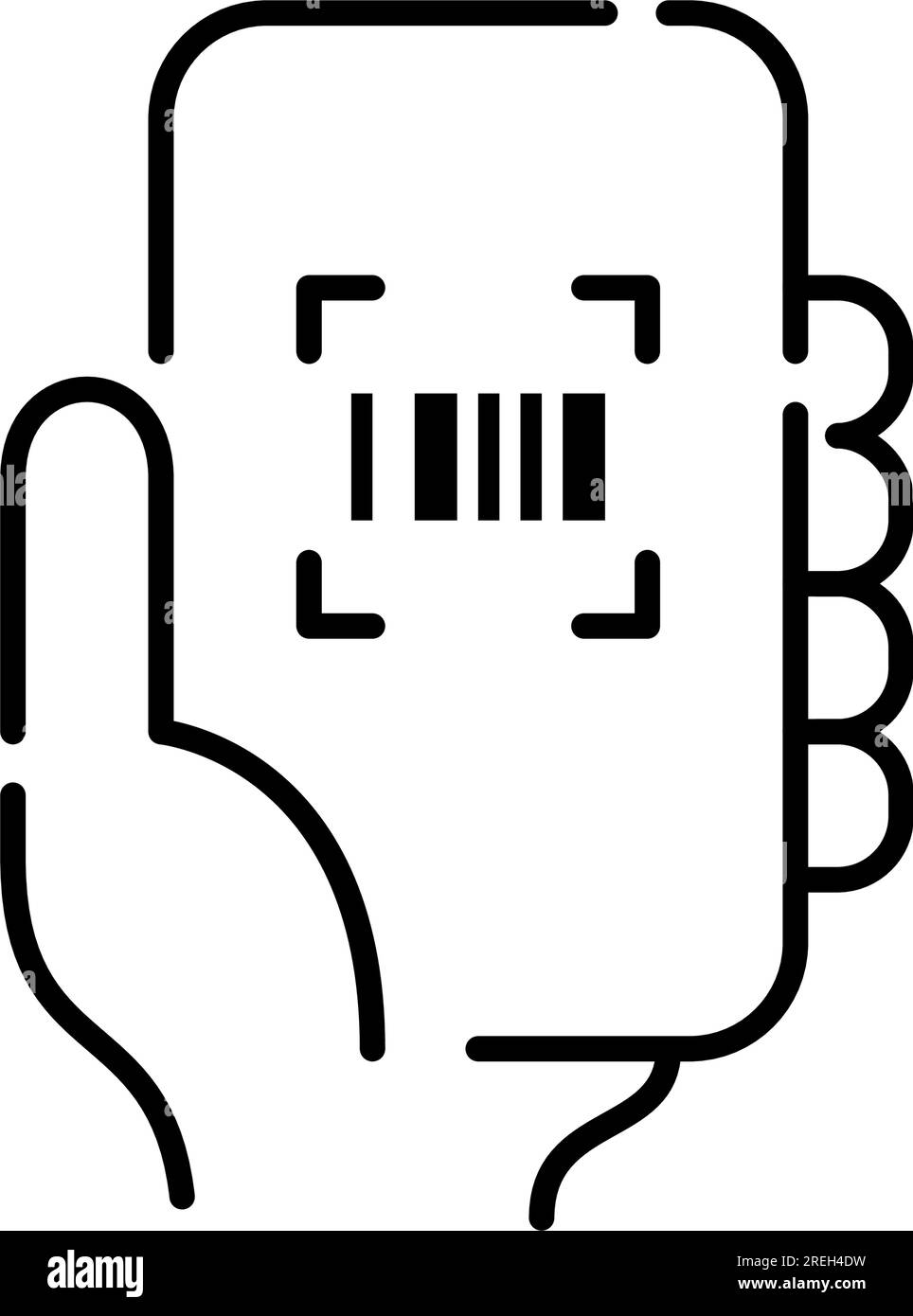 Scanning a barcode with a smartphone app. Pixel perfect, editable ...