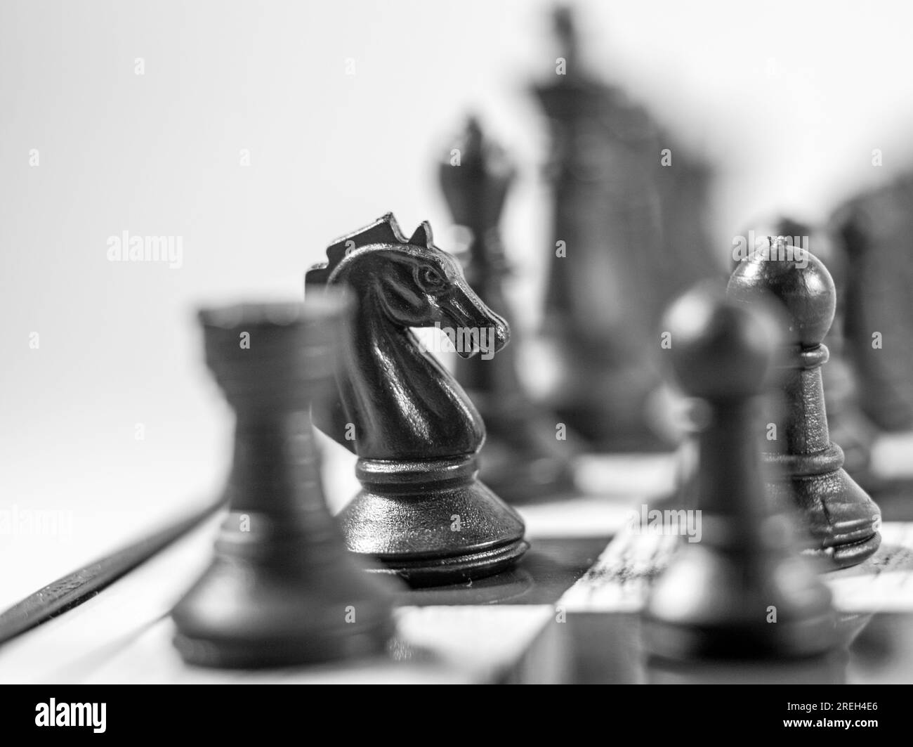 The close-up of the Dark Knight on a chessboard Stock Photo - Alamy