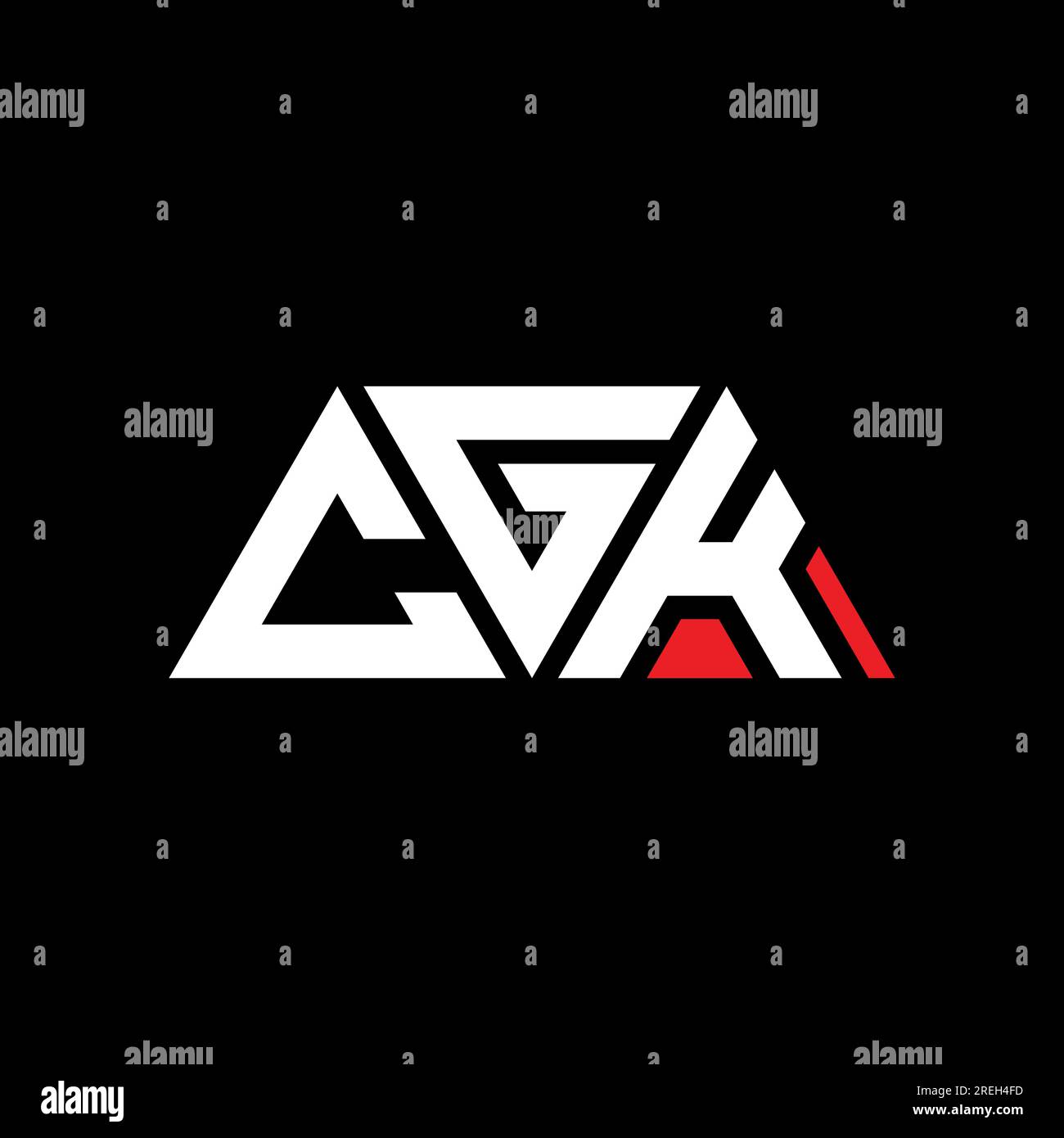 CGK triangle letter logo design with triangle shape. CGK triangle logo ...