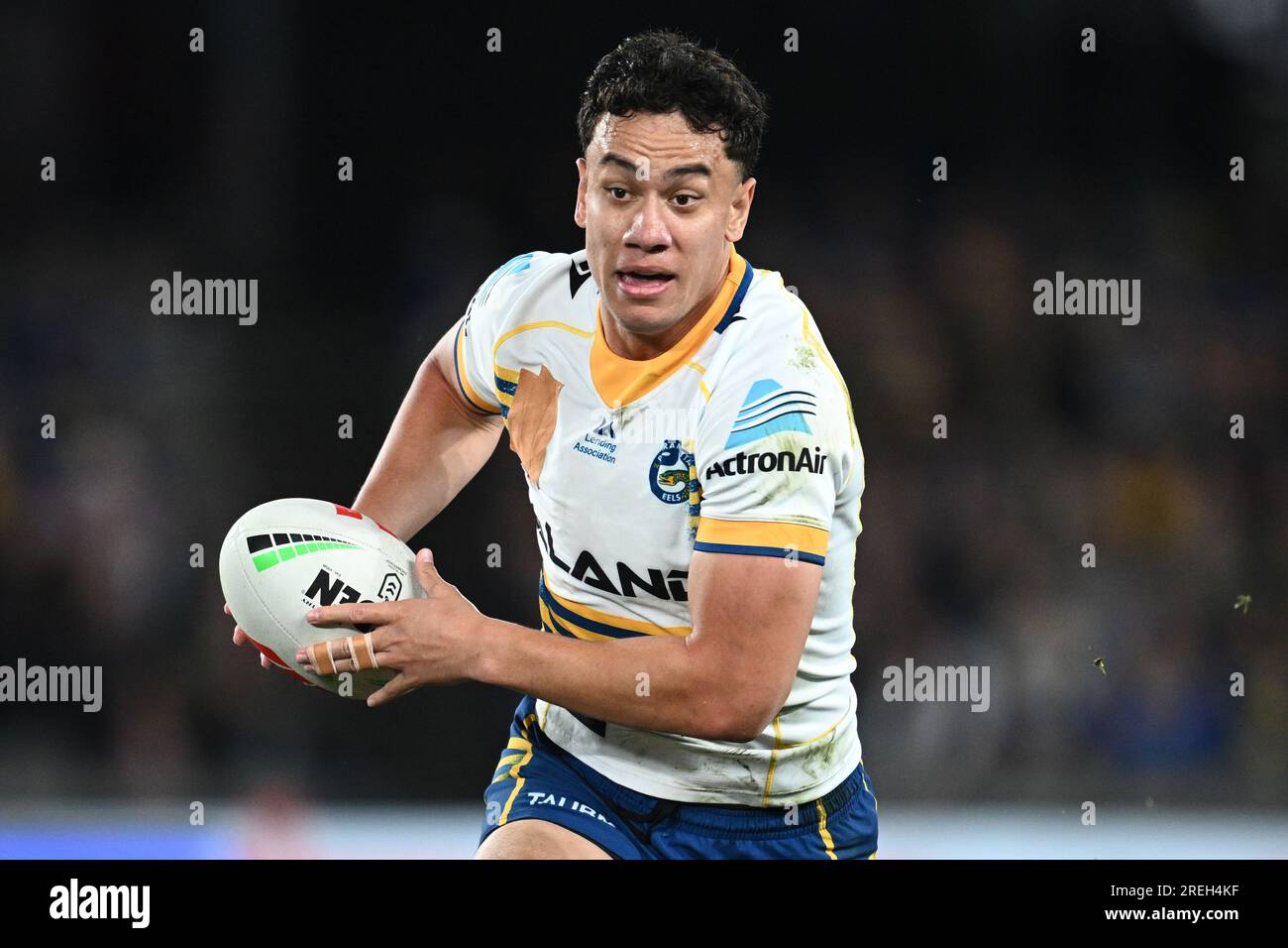 Melbourne, Australia. 28th July, 2023. Daejarn Asi of the Eels during ...
