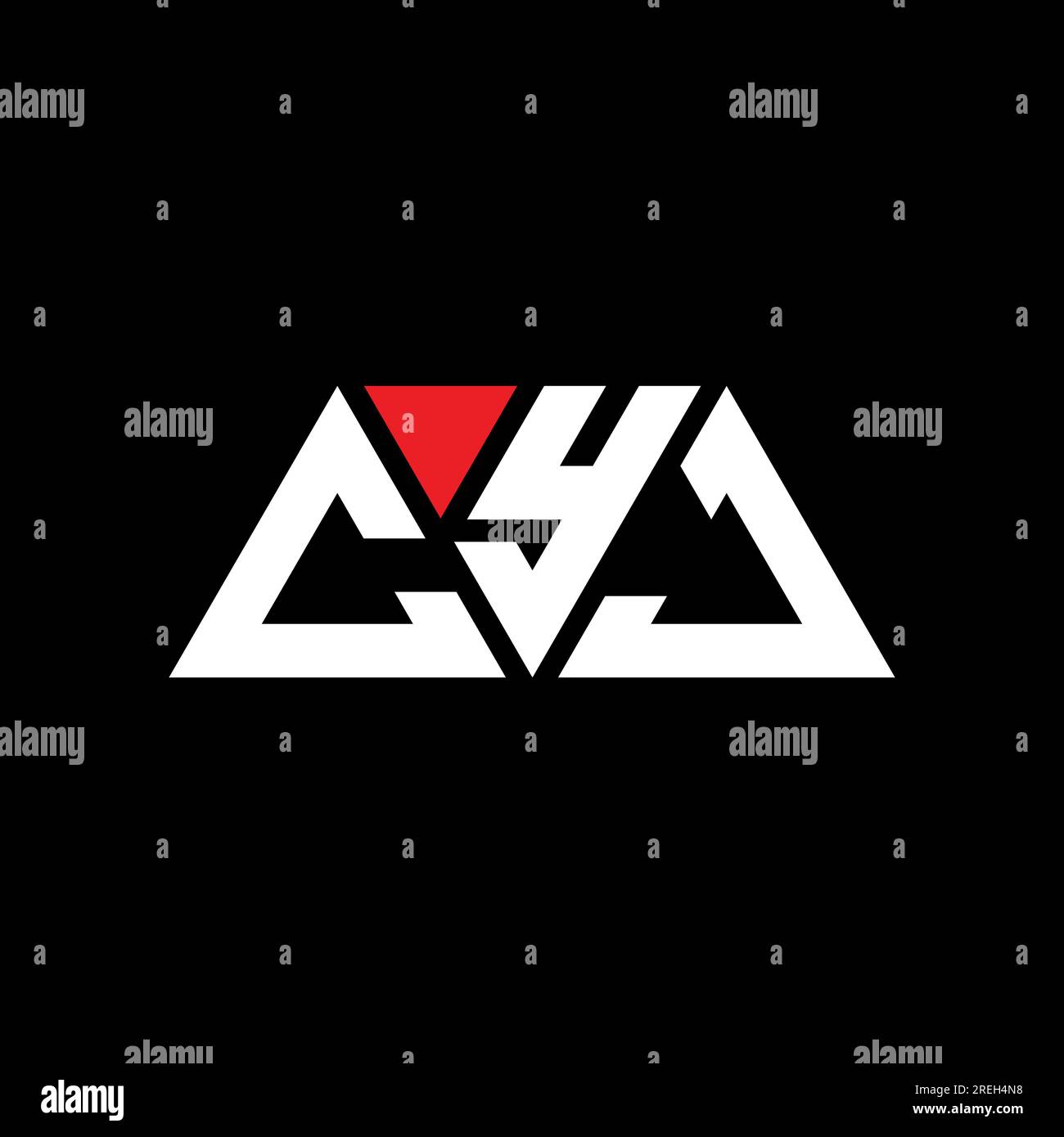 CYJ triangle letter logo design with triangle shape. CYJ triangle logo ...