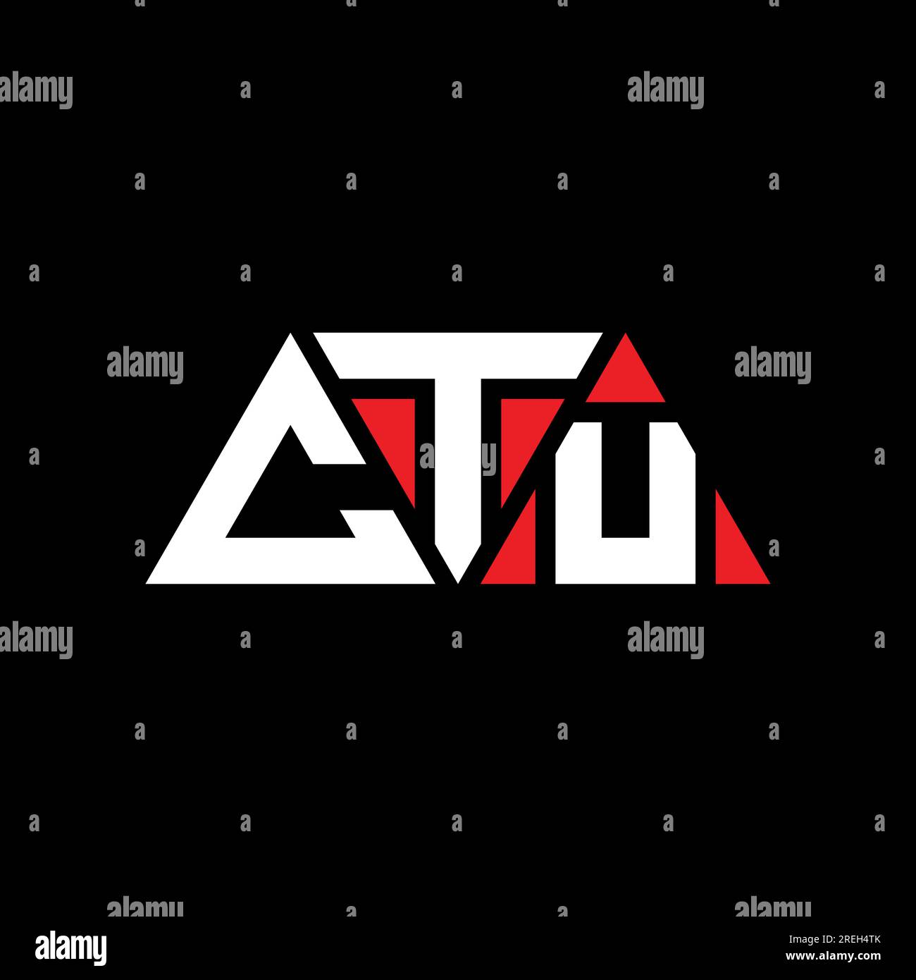 CTU triangle letter logo design with triangle shape. CTU triangle logo ...