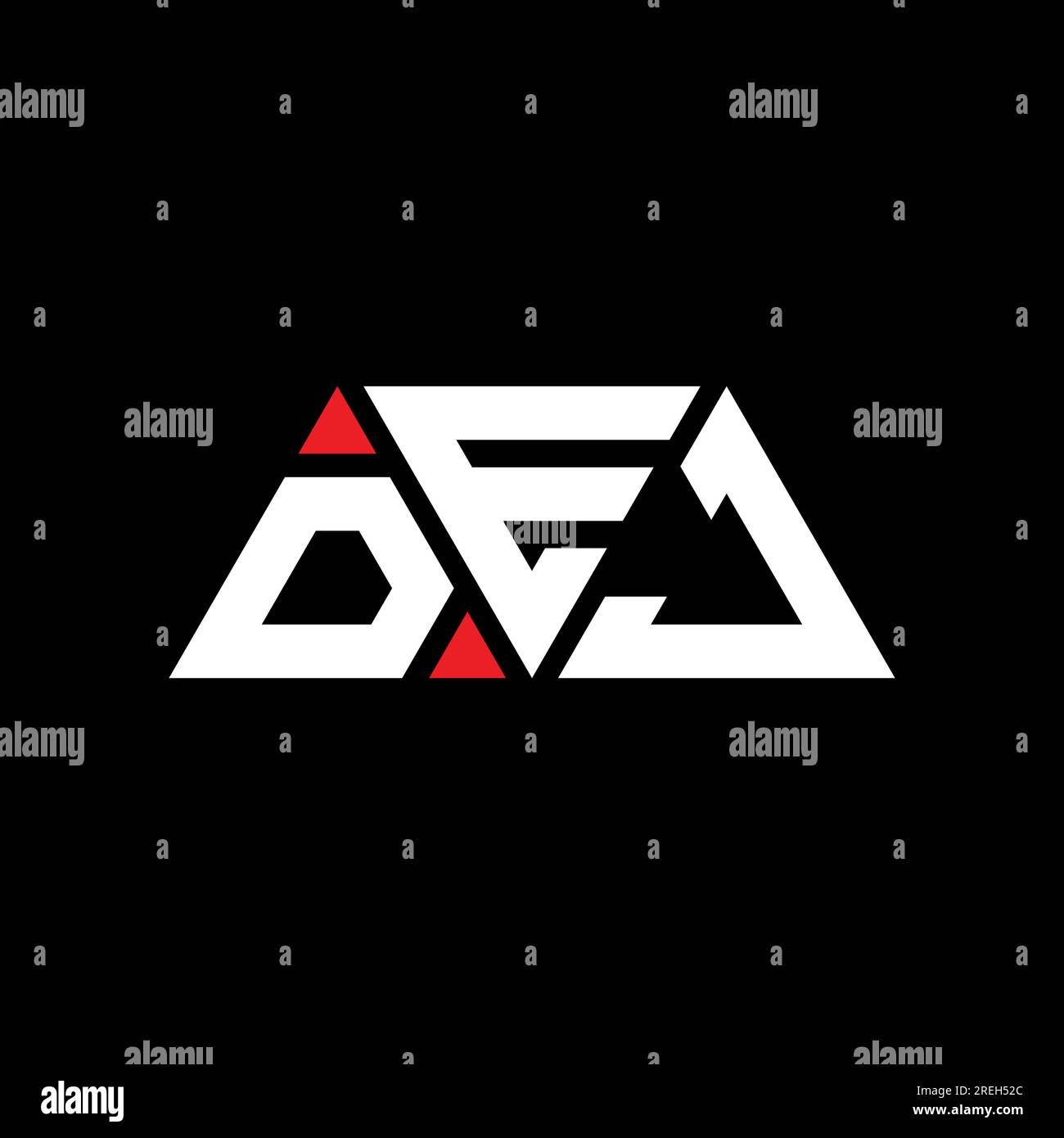 DEJ triangle letter logo design with triangle shape. DEJ triangle logo ...