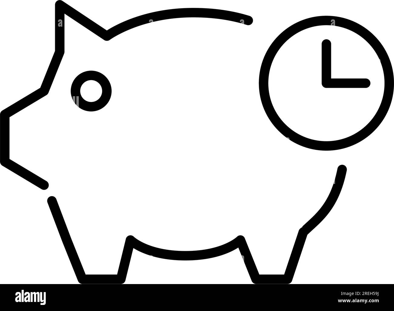 Investment icon. Piggy bank and clock symbol. Pixel perfect icon Stock ...