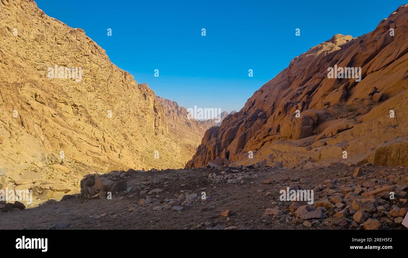 Sinai high mountain desert landscape near Saint Catherine's Monastery ...