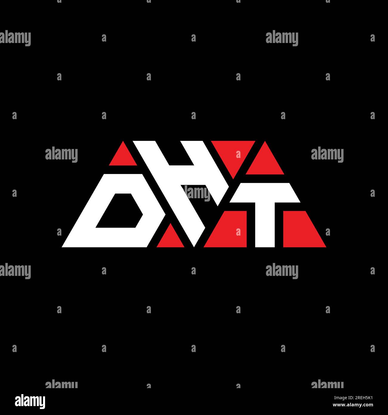DHT triangle letter logo design with triangle shape. DHT triangle logo ...