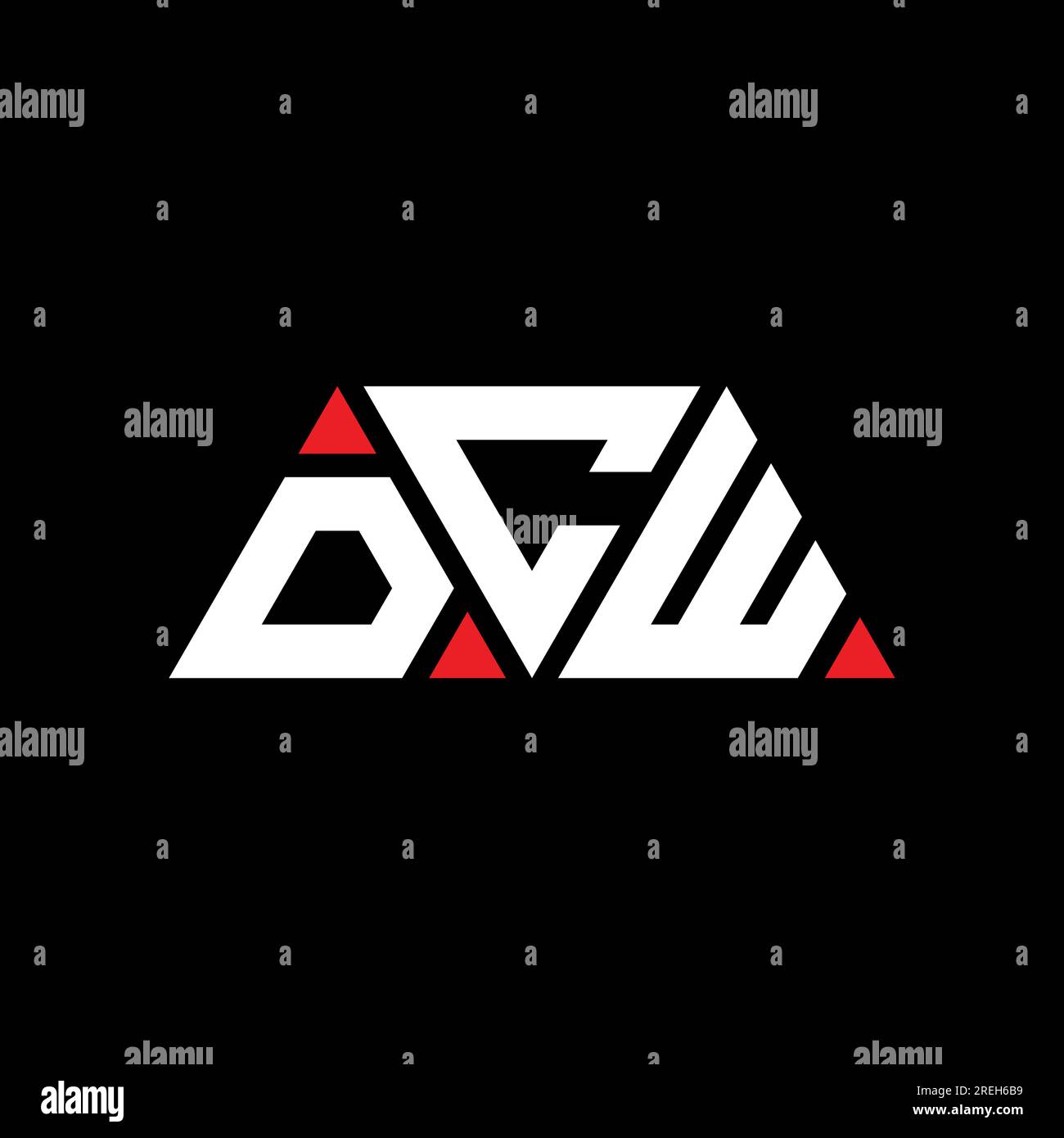 DCW triangle letter logo design with triangle shape. DCW triangle logo ...