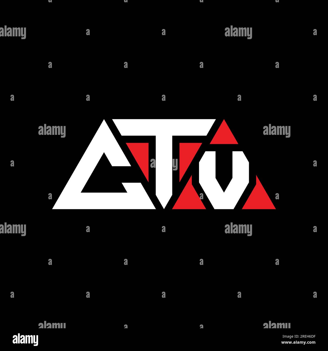 CTV triangle letter logo design with triangle shape. CTV triangle logo ...
