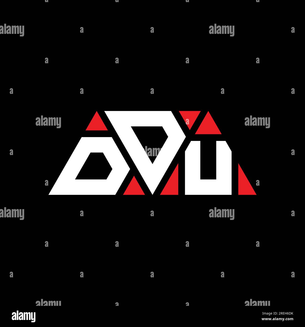 DDU triangle letter logo design with triangle shape. DDU triangle logo ...