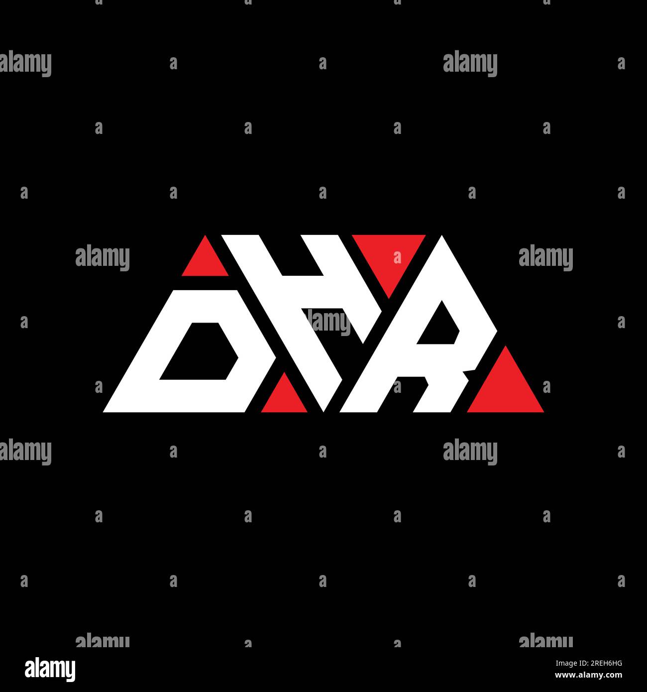 DHR triangle letter logo design with triangle shape. DHR triangle logo ...